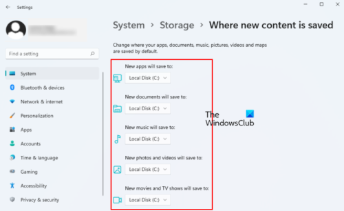 Change the default location of User folders in Windows 11