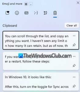 How to use Clipboard History in Windows 11