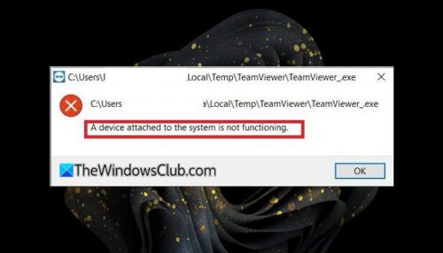 A device attached to the system is not functioning in Windows 11
