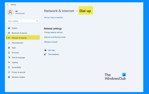 Network & Internet Settings in Windows 11