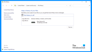 Turn on and Use File History to Backup, Restore files in Windows