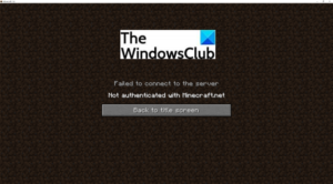 Not Authenticated with Minecraft.net, Failed to connect to the server