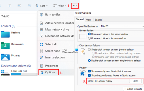 How to clear Recent Files and Folders in Windows 11/10