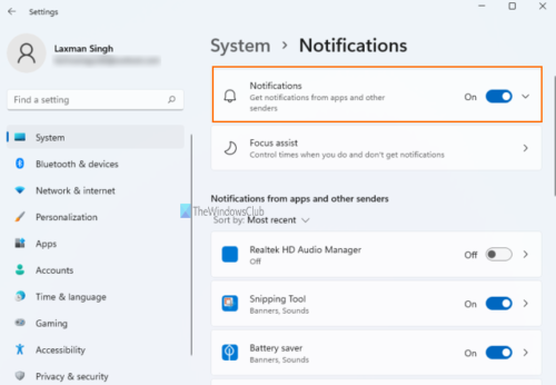 Taskbar Notifications not showing in Windows 11