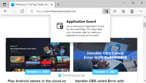 How to Turn On Defender Application Guard for Microsoft Edge