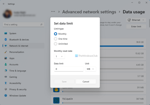 Limit Monitor Manage Internet Data Usage On Windows 11