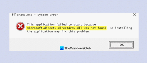 Fix microsoft directx directdraw.dll was not found or is missing error