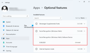 Turn Windows features On or Off; Manage Windows Optional features