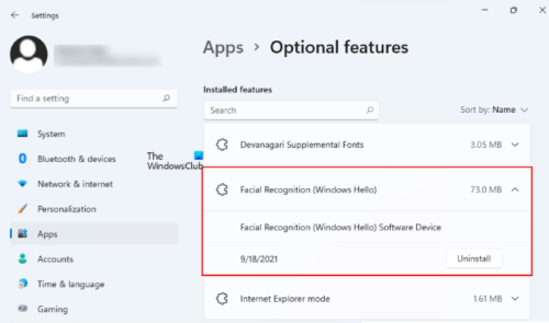 Turn Windows features On or Off; Manage Windows Optional features
