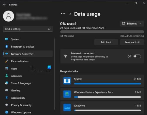 Set Data Limit for Wireless and Ethernet Adapter on Windows 11