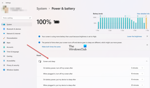 How to change Sleep settings on Windows 11