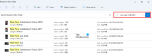 How to search for only Video files in File Explorer of Windows 11
