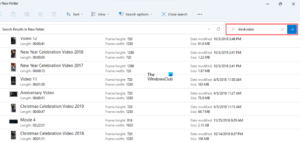 How to search for only Video files in File Explorer of Windows 11