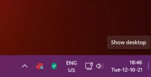 How to enable or disable Show Desktop on taskbar in Windows 11