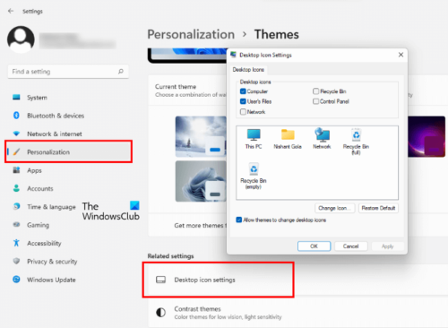 How to show or hide common system icons on Windows desktop