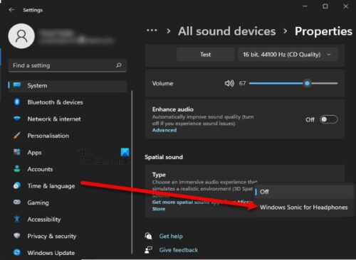 How to enable Windows Sonic Surround Sound in Windows 11