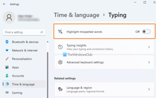Turn off or Disable Spell Checker & Auto-Correct in Windows 11