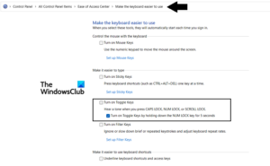How to mute the Toggle Keys in Windows 11
