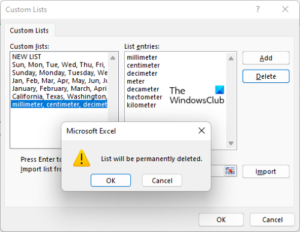 How to create a Custom List in Excel