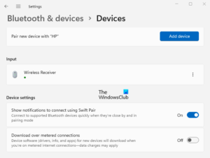 Bluetooth & devices Settings in Windows 11