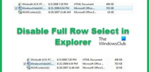 How to disable Full Row Select in File Explorer of Windows 11