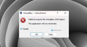 Failed to Acquire the VirtualBox COM Object [Fix]