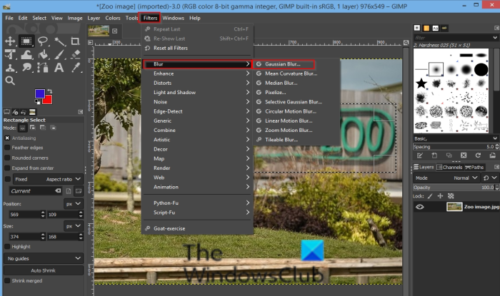 How to Blur Images and Background using GIMP