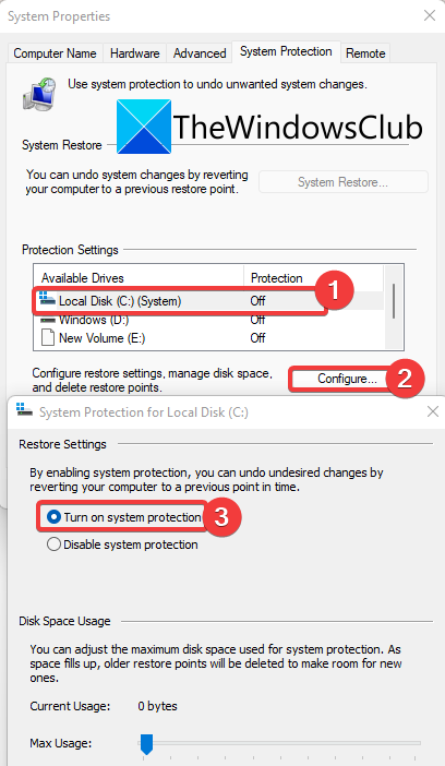 Error 0x80780113, Not enough space to create volume shadow copy