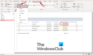 How to add Totals in Reports in Access