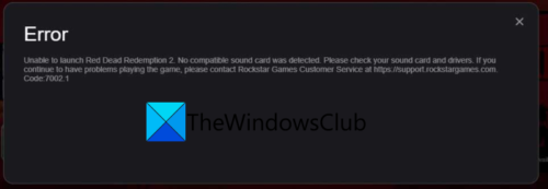 Rockstar Games Launcher Error Code 7002.1 with GTA and RDR