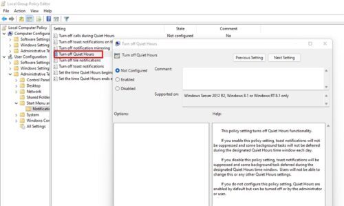 Cannot turn off Focus Assist in Windows 11
