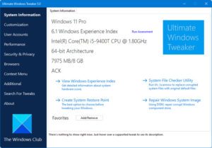 Image Gallery for Ultimate Windows Tweaker 5 for Windows 11