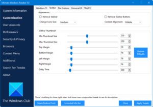 Image Gallery for Ultimate Windows Tweaker 5 for Windows 11