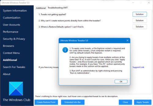 Image Gallery for Ultimate Windows Tweaker 5 for Windows 11