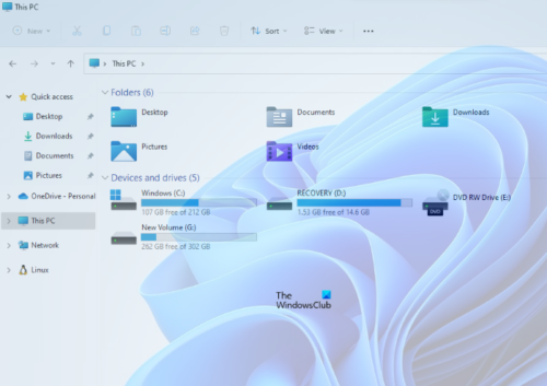 How to make windows transparent in Windows 11