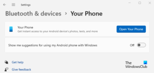 Bluetooth & devices Settings in Windows 11