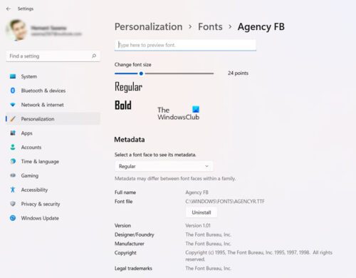 How to Install or Uninstall Fonts in Windows 11 for all users