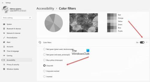 How to Turn off or on ColorBlind mode in Windows 11
