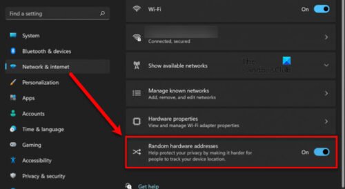 How to Turn on Random Hardware Addresses in Windows 11/10