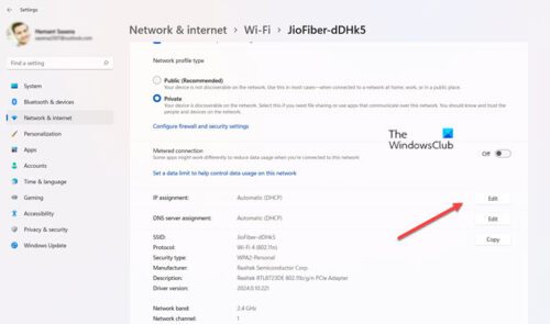How to set a Static IP Address in Windows 11