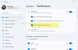 How to Turn Off/On or Manage Notifications in Windows 11