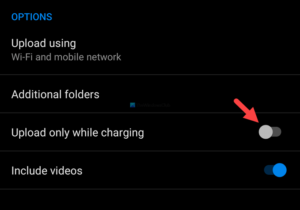 Enable or Turn on OneDrive Camera Upload on Android