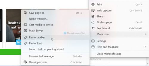How to Pin website shortcuts to Taskbar & Start Menu in Windows