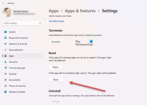 How to Reset the Settings app in Windows 11/10