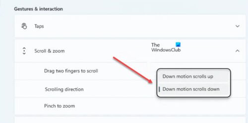 Reverse Mouse and Touchpads scrolling direction in Windows 11