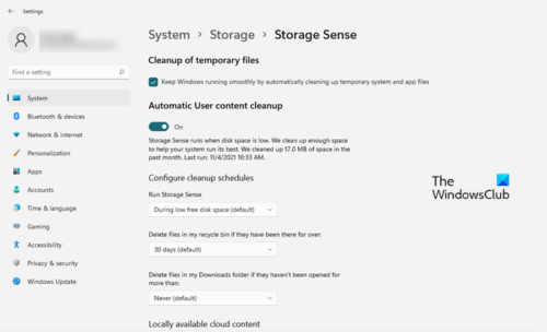 How to use Storage Sense in Windows 11 to free up disk space