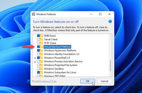 Unable to start Windows Subsystem for Android on Windows 11