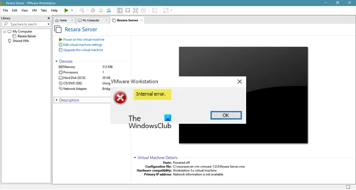 How to fix VMware Internal Error while powering on How to fix VMware Internal Error while powering on
