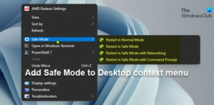 Add Safe Mode to Desktop Context Menu in Windows 11