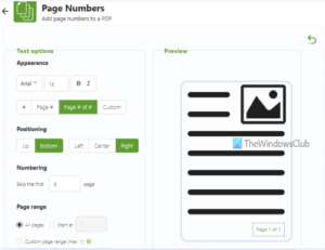 How to add Page Numbers to PDF documents